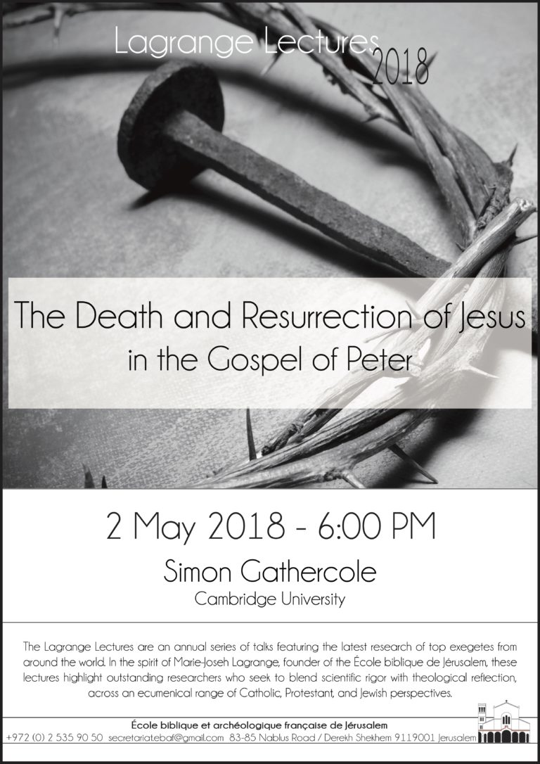 Conférence de Simon Gathercole – Mercredi 2 mai | École Biblique et ...
